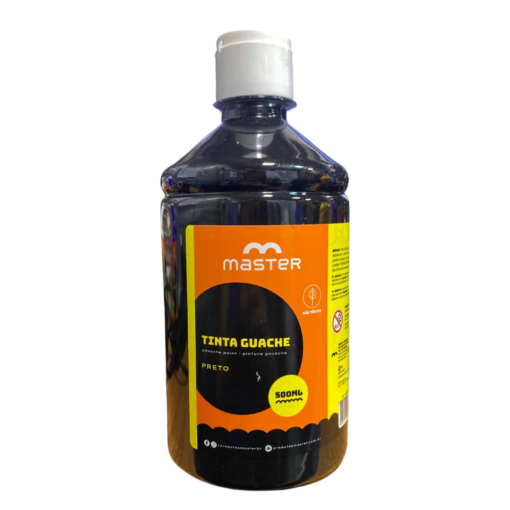 Tinta Guache 500 ml Preto - Master